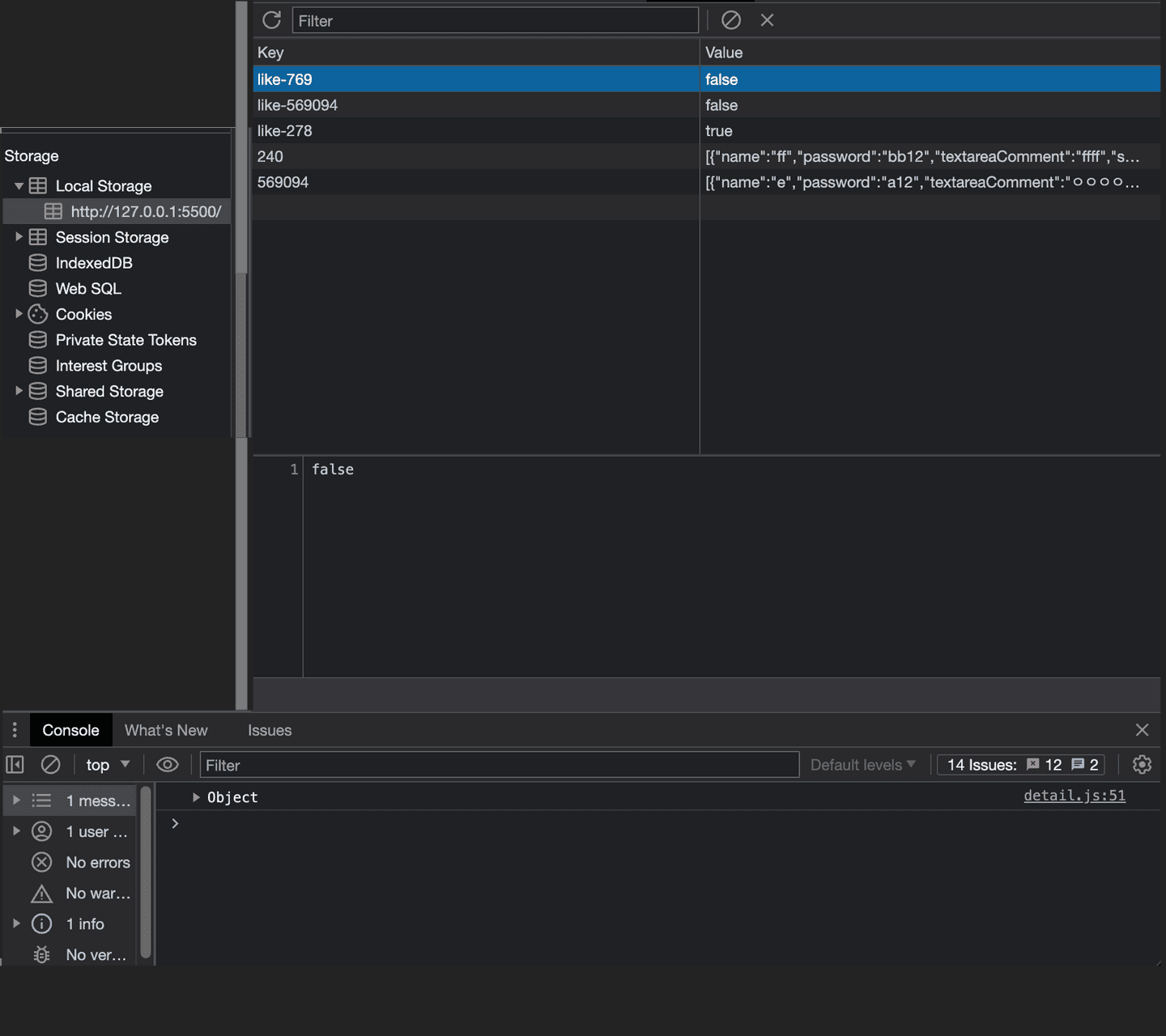 LocalStorage / SessionStorage